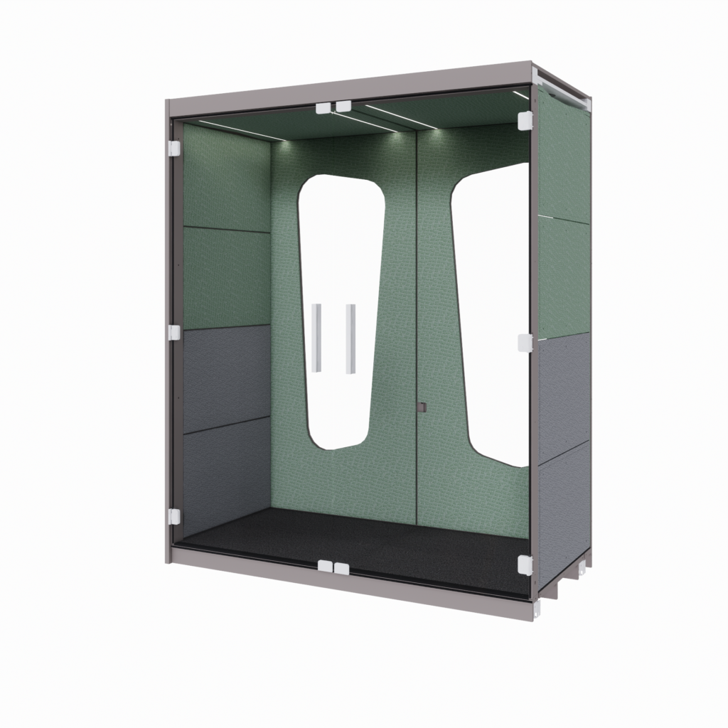 CABINE ACÚSTICA ACOPLAR 2 LUGARES COSTA C/ VIDRO - Matrix Móveis