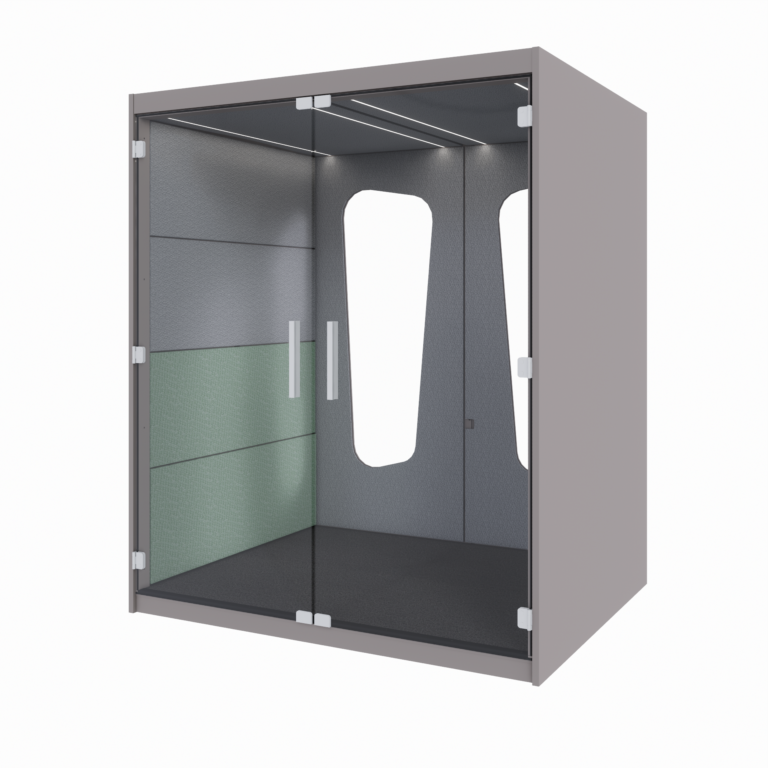 CABINE ACÚSTICA INICIAL 4 LUGARES COSTA C/ VIDRO - Matrix Móveis